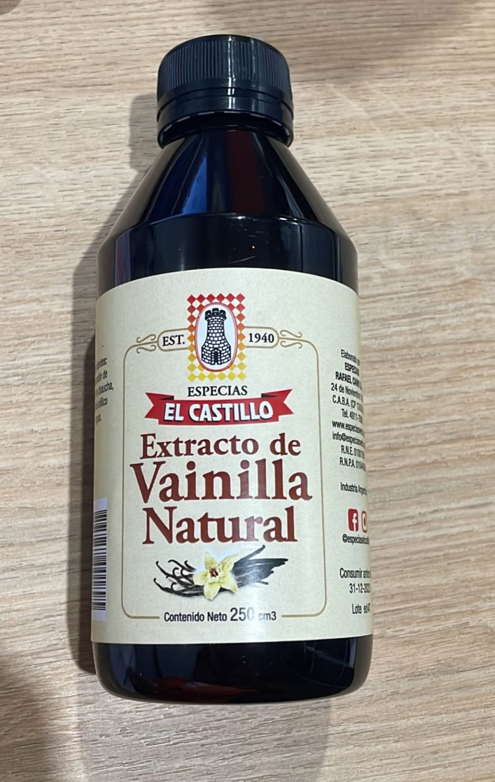 Extracto de Vainilla EL CASTILLO x 250cc – Gema Distribuidora